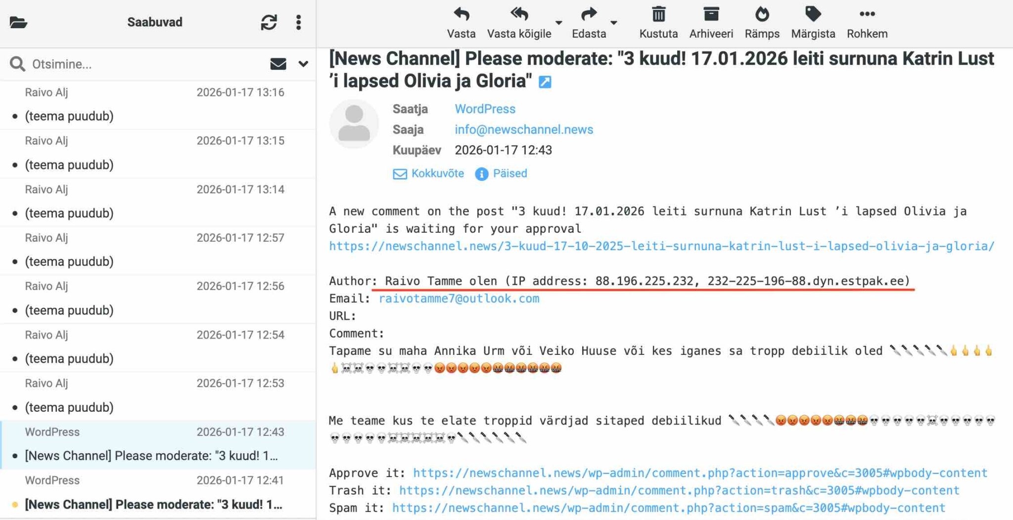 Prokurör Toomas Tomberg organiseerib tapmisähvardusi läbi Indrek ...
